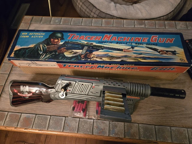 VINTAGE 1950S TRACER Tin Machine Gun COMPLETE NOS $249.00 - PicClick CA