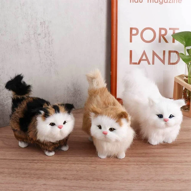 FOR CHILDREN FAKE Cat Stuffed Kitten Plush Cat Toys Simulation Cat Cat ...