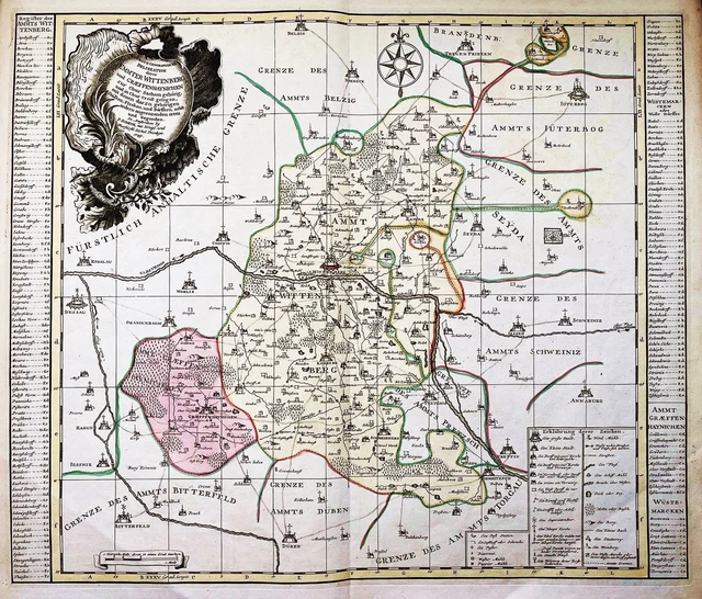 LUTHERSTADT WITTENBERG KEMBERG Sachsen-Anhalt Schmiedeberg Karte Schenk ...