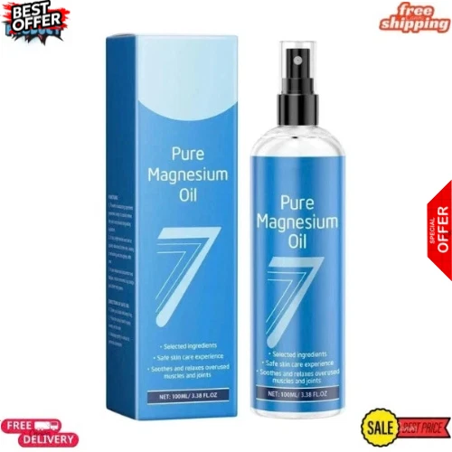 100ML PURE MAGNESIUM Oil Spray Muscles & Joints Natural Skin Care ...
