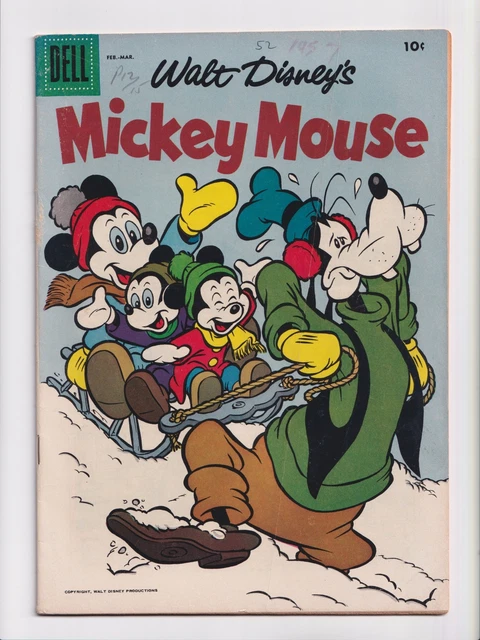 WALT DISNEYS MICKEY Mouse #52 Dell Comics 1957 Vintage Comic Book VG/FN ...