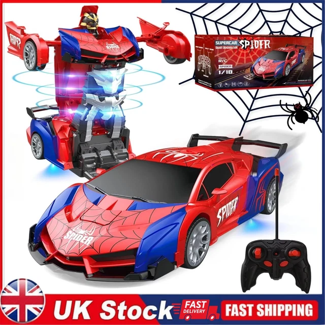 RC SPIDER-MAN TRANSFORMERS RECHARGEABLE Remote Control Car Toy Girls ...
