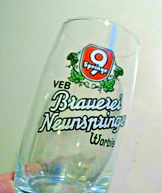 ALTES BIERGLAS GLAS Reklame Werbung VEB Brauerei Neunspringe Worbis DDR ...
