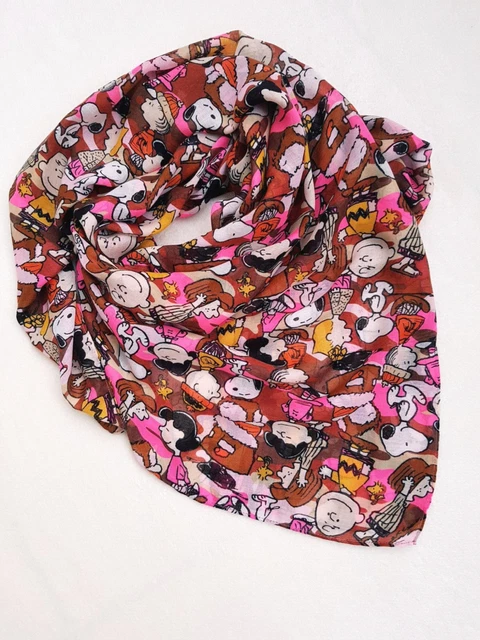 CODELLO PEANUTS SNOOPY Tuch 120 x 120 cm NEU Schal Woodstock Charlie ...