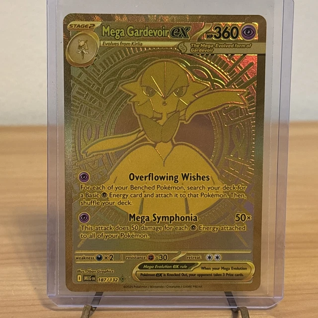 POKEMON TCG MEGA Evolution Mega Gardevoir EX 187 Hyper Rare Gold ...