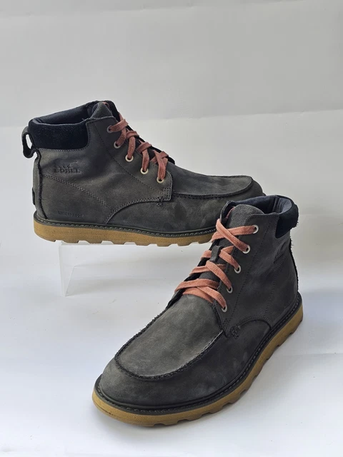 SOREL MADSON II Moc Toe Waterproof Boots Coal Nubuck Leather UK 8.5 £56 ...