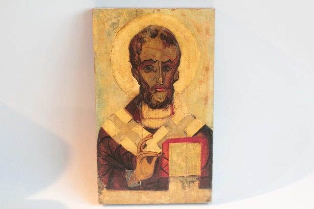 ANCIENNE ICÔNE ORTHODOXE Russe Saint Nicolas le Thaumaturge Novgorod (70802) EUR 99,00 - PicClick FR