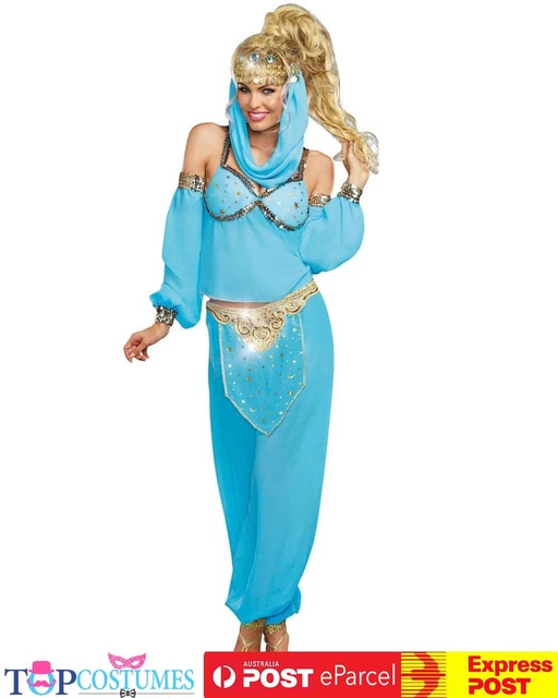 GENIE JASMINE ARABIAN Belly Dancer Princess Aladdin Fancy Dress Up ...