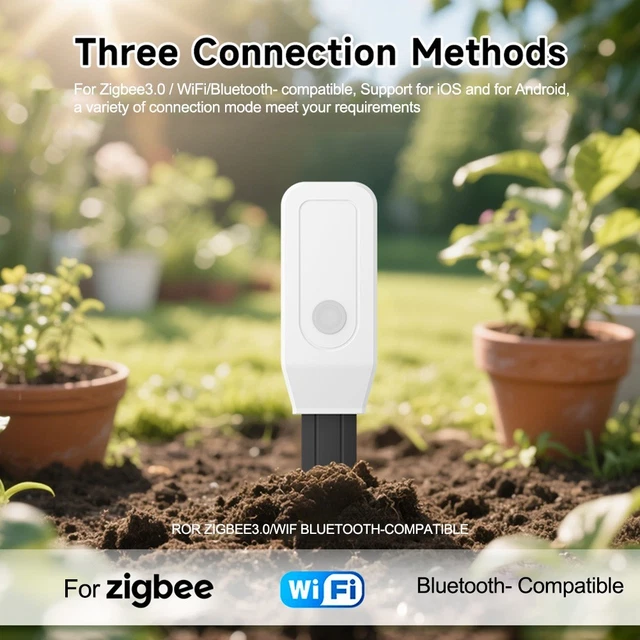 FOR ZIGBEE COMPATIBLE Moisture and Temperature Soil Tester for Gardens ...