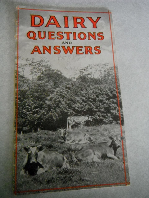 VINTAGE 1920 FARMING Pamphlet DAIRY Q & A Advertise DE LAVAL SEPARATOR ...