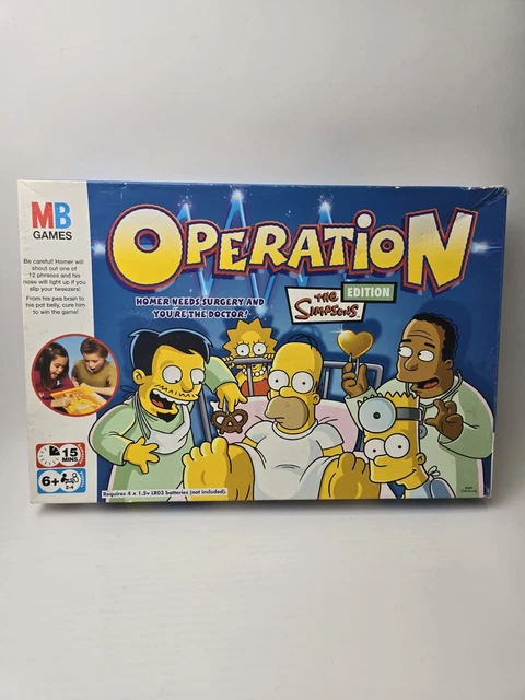 OPERATION THE SIMPSONS Edition Board Game by MB Games Complete And ...