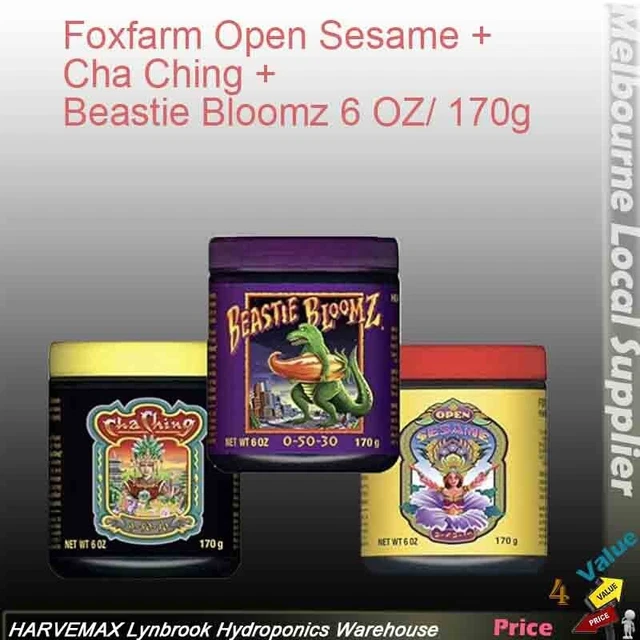 FOX FARM SOLUBLE Trio Pack Fertilizer Open Sesame Cha Ching Beastie ...