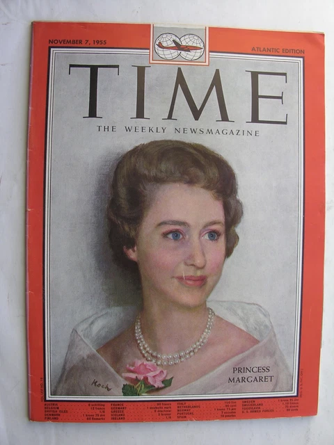 TIME MAGAZINE NOVEMBER 7 1955 Princess Margaret Peter Townsend Flying ...