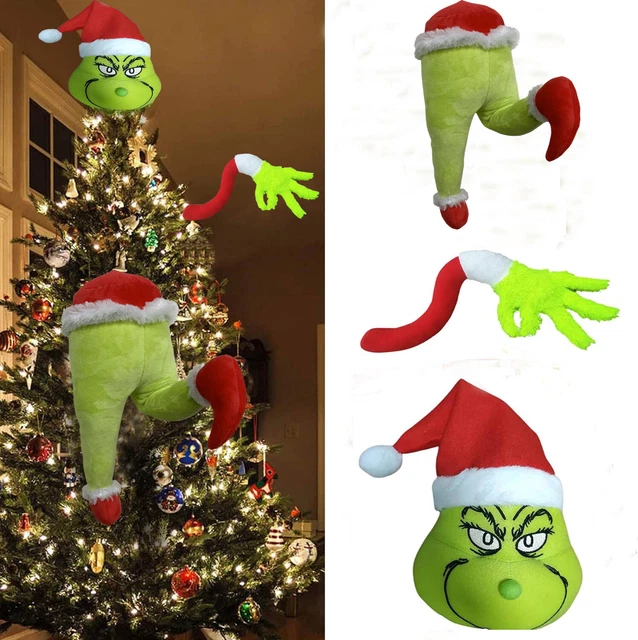 THE GRINCH CHRISTMAS Tree Toppers Plush Grinch Arm Ornaments Holder ...