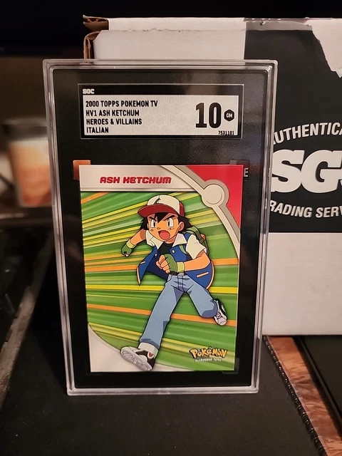 2000 TOPPS POKEMON SGC 10 GM Heroes & Villains Ash Ketchum #HV1 Italian ... 2000 TOPPS POKEMON SGC 10 GM Heroes & Villains Ash Ketchum #HV1 Italian ...