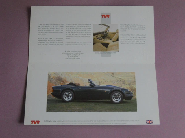 TVR S CABRIOLET brochure catalogue documentation années 90 - english ...