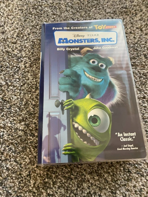 DISNEY PIXAR MONSTERS Inc VHS Blue Tape 2002 John Goodman Billy Crystal ...