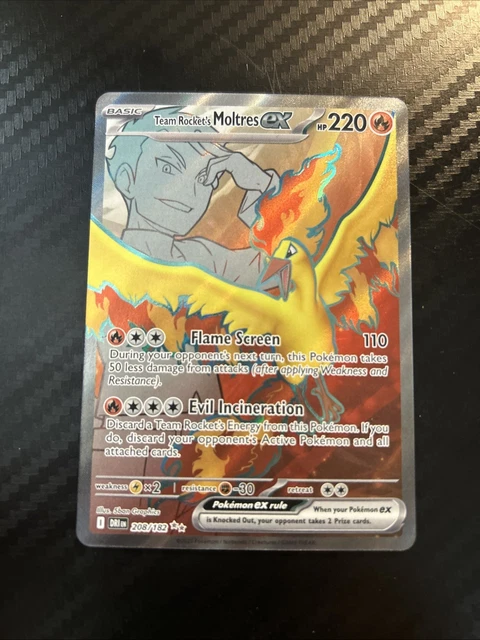 POKÉMON TCG TEAM Rockets Moltres EX Destined Rivals 208/182 NearMint ...