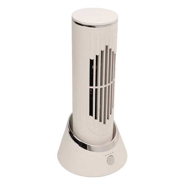 TOWER DESK FAN Quiet 3 Speeds Bladeless Rotating USB Portable Electric ...