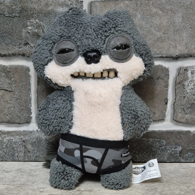 BUDGIE FUGGLER SKETCHY Squirrel Grey Funny Ugly Monster Plush Toy 9 ...
