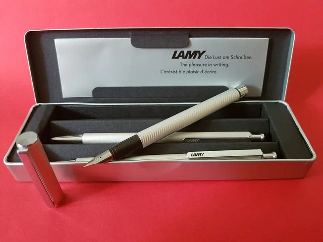LAMY LINEA, ALU geriffelt Design, Füller, Kuli, Druckbleist., Box. EUR ...
