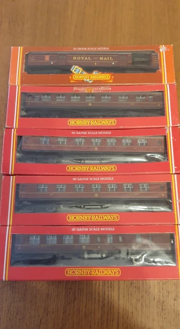 RAKE OF 5 Hornby LMS Coaches - R433 Composite, R475 Brake 3rd & R4155 ...