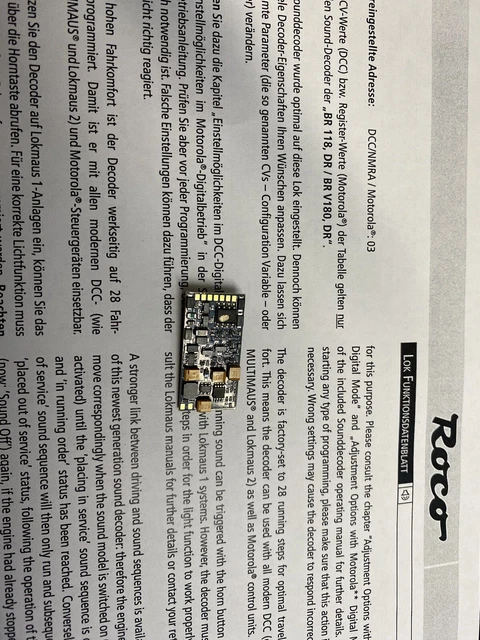 ROCO/ZIMO SOUNDDECODER MIT Henning Sound für Diesellok BR118 / V180 DR ...