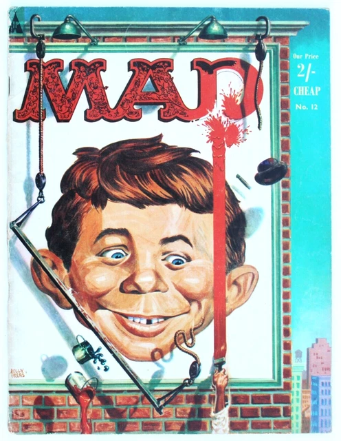 MAD MAGAZINE 12 a fn 1961 UK black & white magazine Cover by KELLY ...