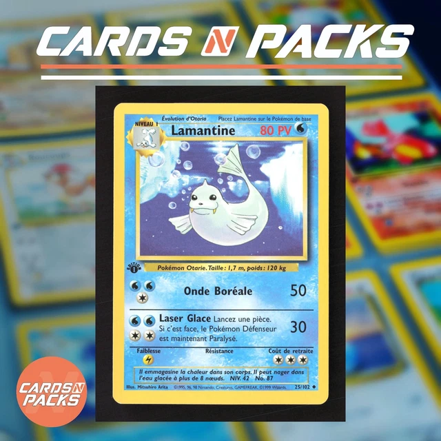 CARTE POKEMON LAMANTINE 25/102 Set de Base Edition 1 NM-Mint 🇫🇷 EUR 1 ...