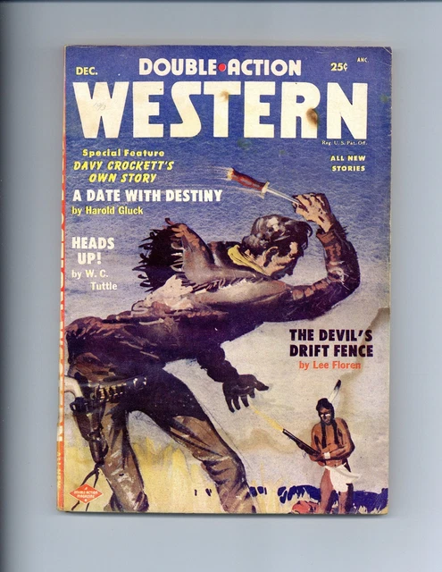DOUBLE-ACTION WESTERN MAGAZINE Pulp Dec 1955 Vol. 23 #2 GD £13.07 ...