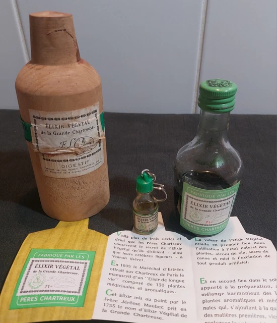 ANCIENNE BOUTEILLE ELIXIR Vegetal Grande Chartreuse Verte Digestif ...