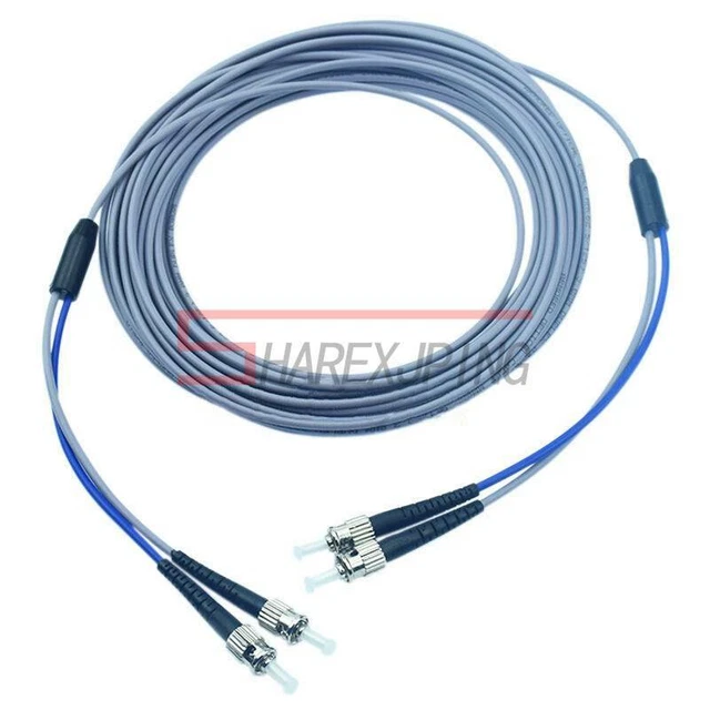 ST-ST ARMORED FIBER Cable MultiMode Duplex Optical Patch Cord Fiber ...