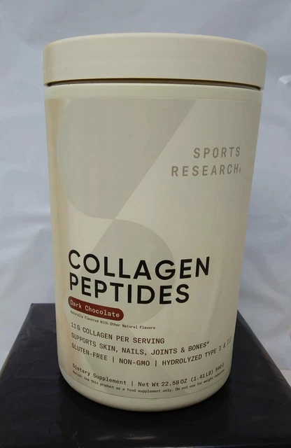 SPORTS RESEARCH COLLAGEN Peptides Hydrolyzed Type 1, 3 - Dark Chocolate ...
