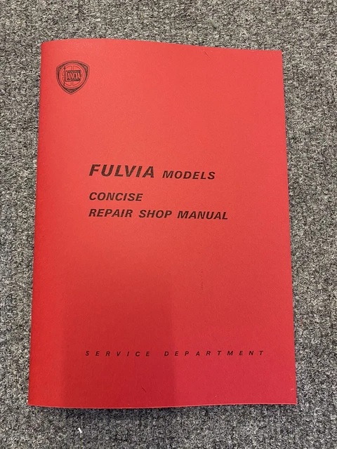LANCIA FULVIA CONCISE Supplement Workshop Manual Service Technical ...
