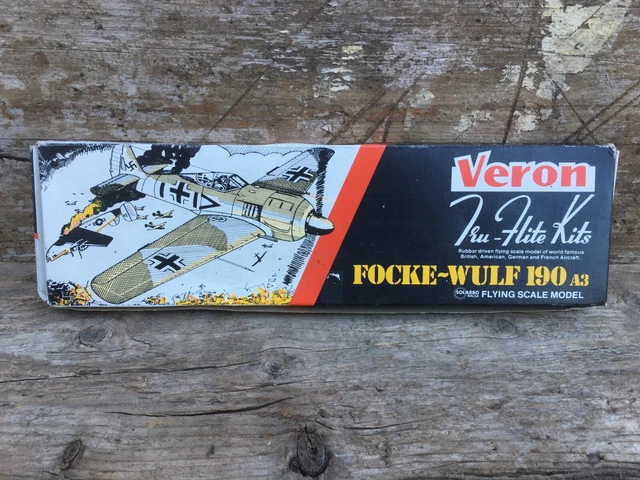 VINTAGE BOXED VERON Balsa Wood Luftwaffe WW2 Focke-Wulf 190 A3 Model ...