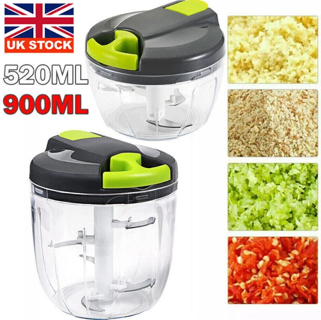 HAND FOOD SHREDDER Onions Manual Food Chopper Pull String Piranha Pull ...