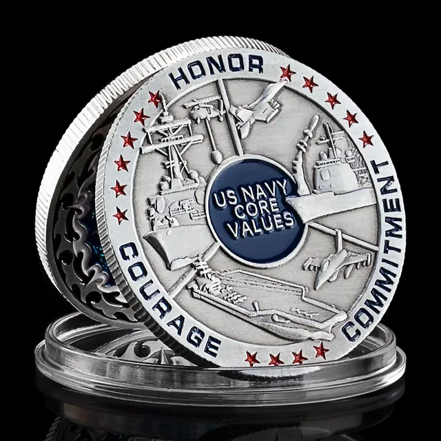 U.S. NAVY CORE Values Commemorative Challenge Coin Military Veteran ...