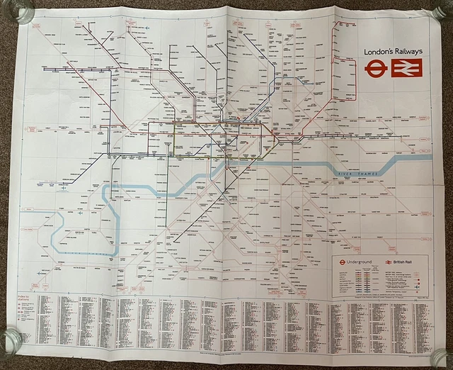 MARCH 1973 LONDON Railways Map - Station Wall - Quad Royal Paper £24.00 ...