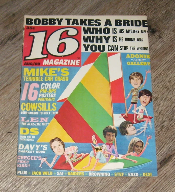 16 MAGAZINE AUGUST 1969 Bobby Sherman JACK WILD Leonard Whiting DAVID ...