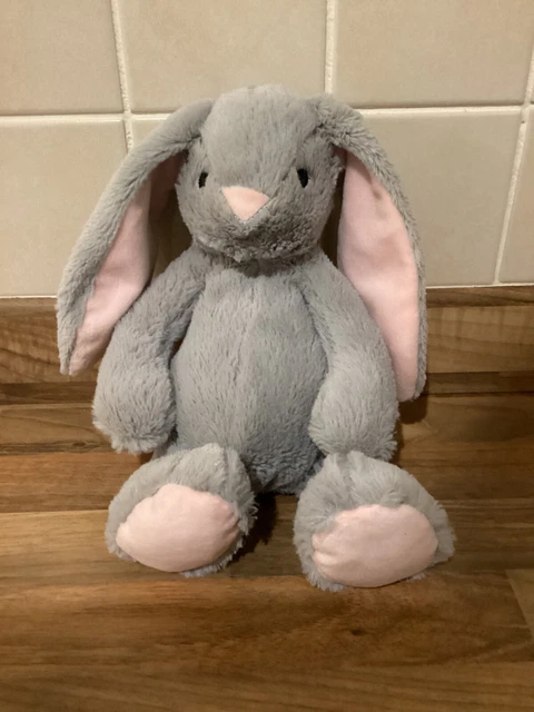 TJM GREY PINK Bunny Comforter Super Soft Toy Rabbit Doudou Soother 10 ...