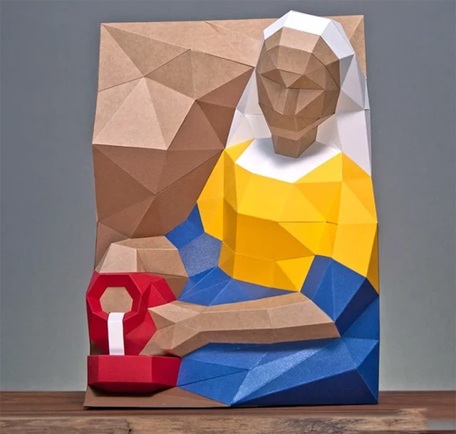 DIY CARDBOARD PAPERCRAFT 3D Model Kits Mona Lisa, Girl With A Pearl ...
