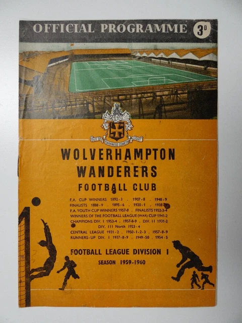 WOLVES V FULHAM (WON 9-0!) | 1959/1960 | DIV. 1 | 16 SEP 1959 | UK ...