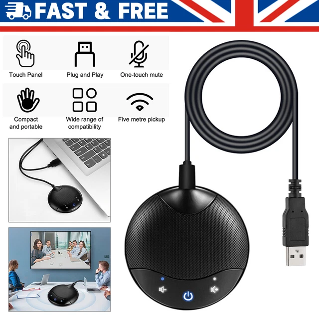 UK USB OMNI-DIRECTIONAL Conference Condenser Microphone Mic for Meeting ...