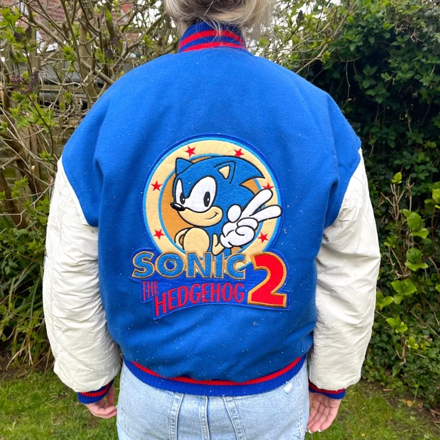 VINTAGE RETRO 90S Mens SEGA Sonic The Hedgehog 2 Varsity Jacket FOR ...