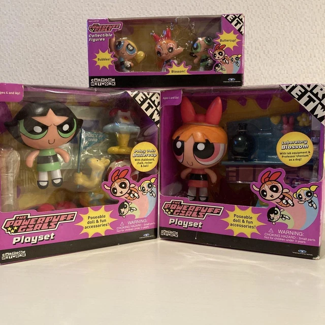 Powerpuff Girls Cartoon Network Figures Set Playset Blossom Buttercup Vtg 16899 Picclick