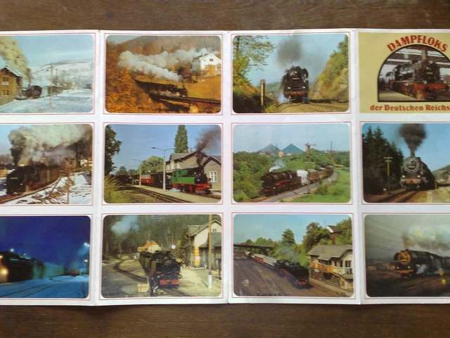 &DAMPFLOKS DER DEUTSCHEN REICHSBAHN" 1985, DDR, 12 Postkarten als ...