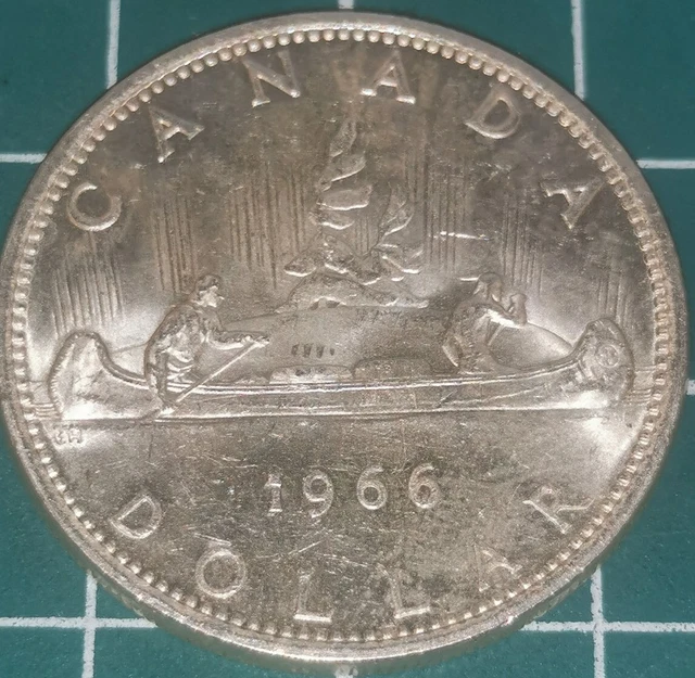 1966 CANADIAN 1 Dollar Coin Silver Queen Elizabeth II No Reserve $20.50 ...
