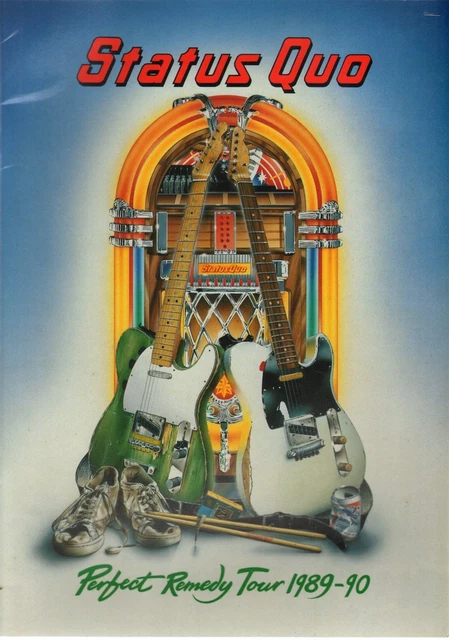 STATUS QUO PERFECT Remedy Tour 1989-90 tour programme UK large colour ...