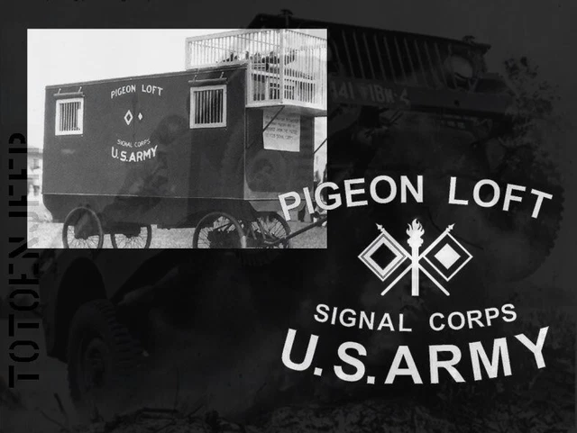 POCHOIR STENCIL MARQUAGE PIGEON LOFT SIGNAL CORPS . jeep willys ww2 EUR ...