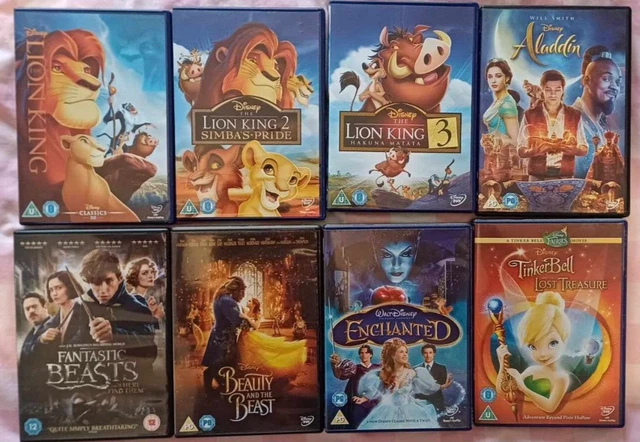 DISNEY CHILDRENS ANIMATED DVD PAL Bundle x 8 Classics Lion King Aladdin ...